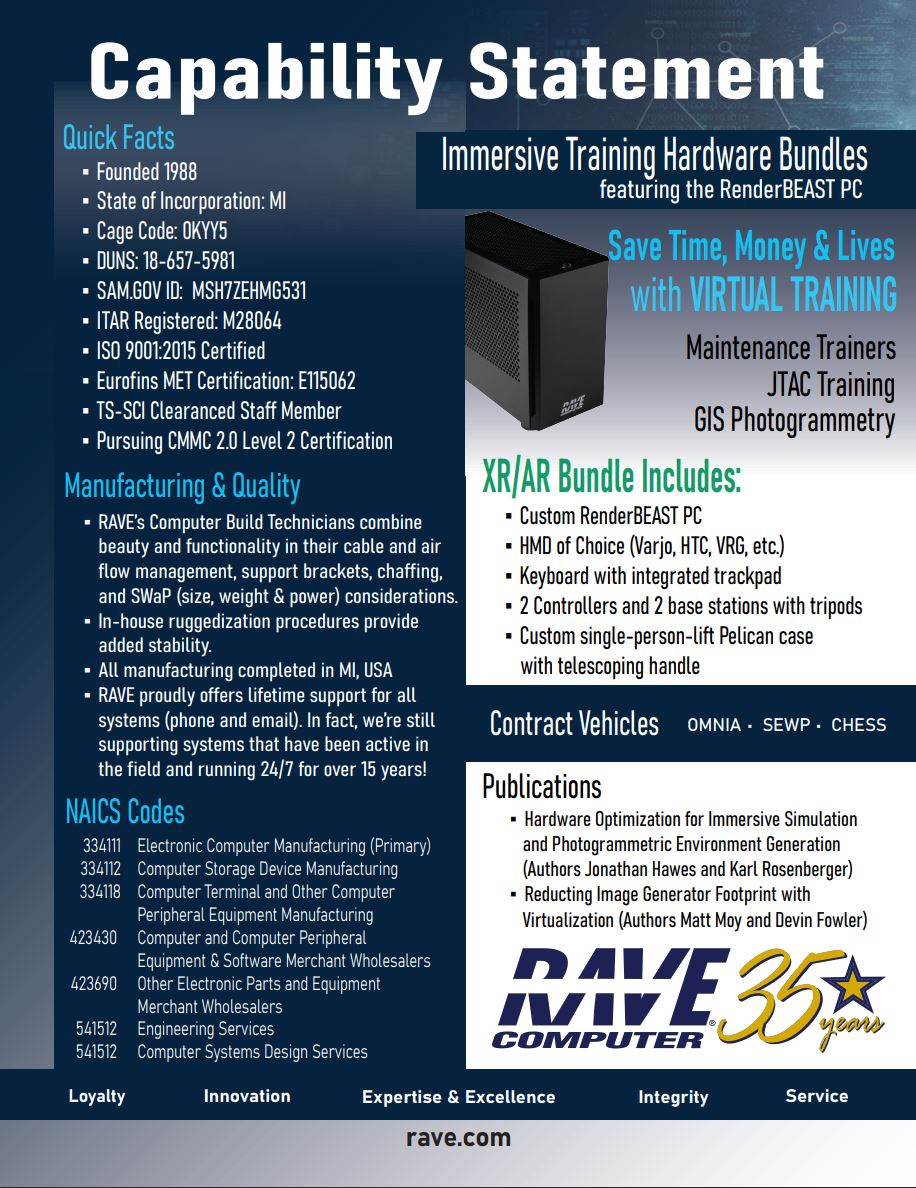 RAVE Capability Statement - RAVE Computer